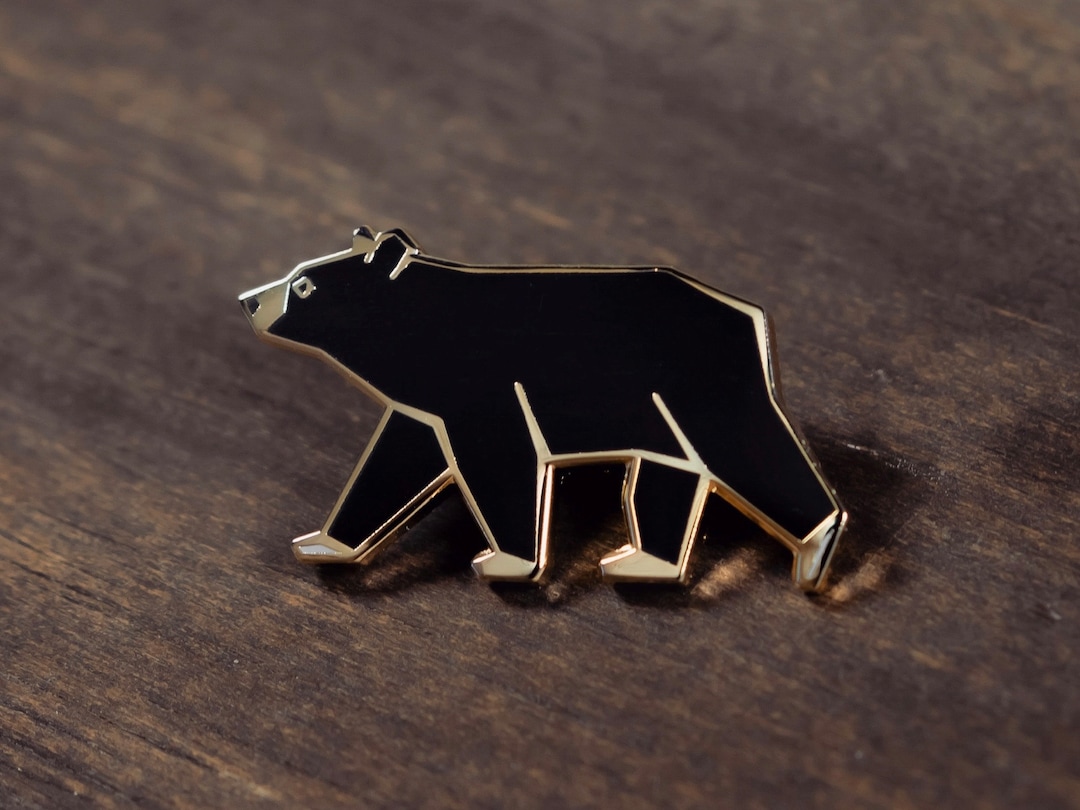 Black Bear Enamel Pin Hard Enamel, Black Bear Pin, Enamel Pins, Animal ...