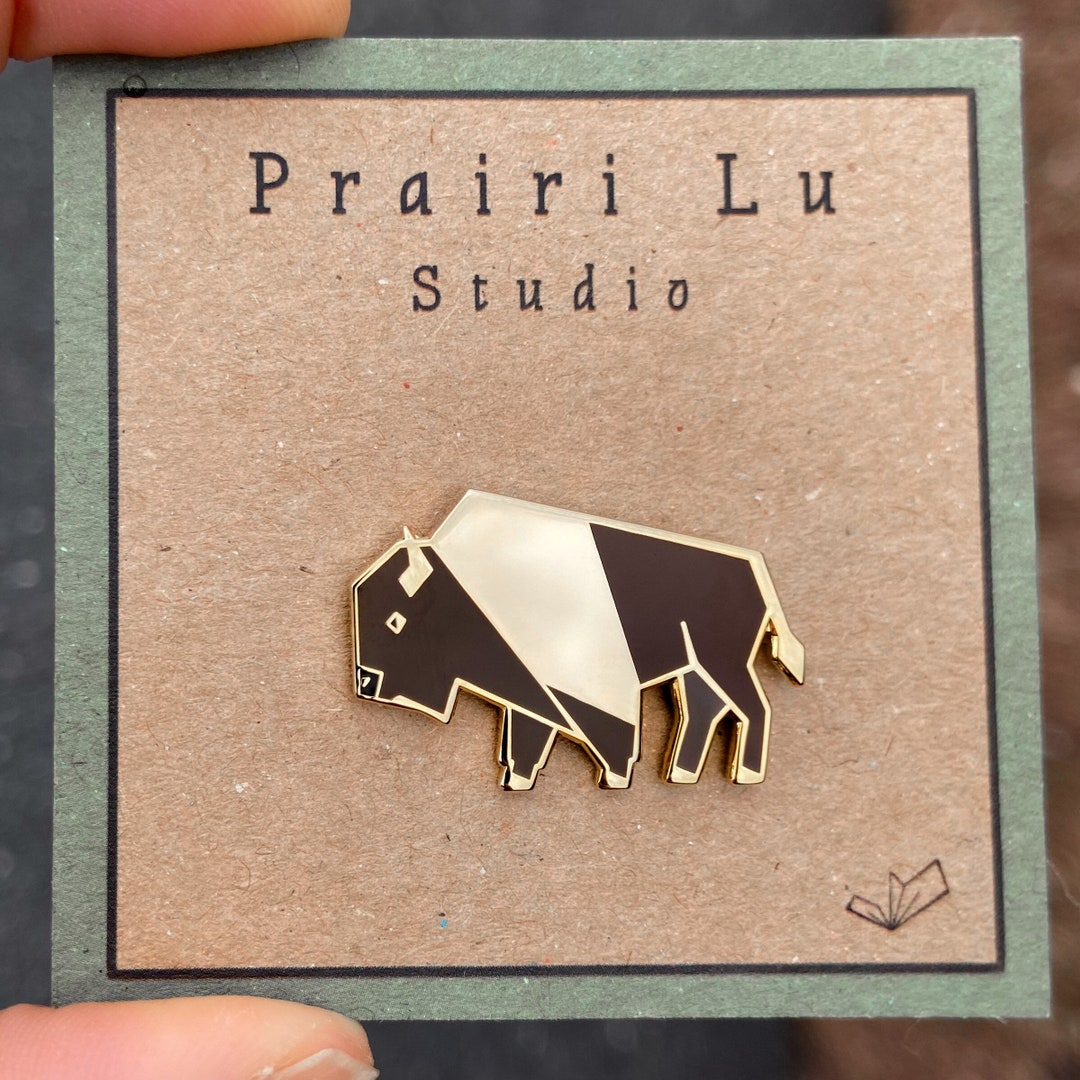 Bison Enamel Pin Hard Enamel Bison Pin Enamel Pins Animal - Etsy