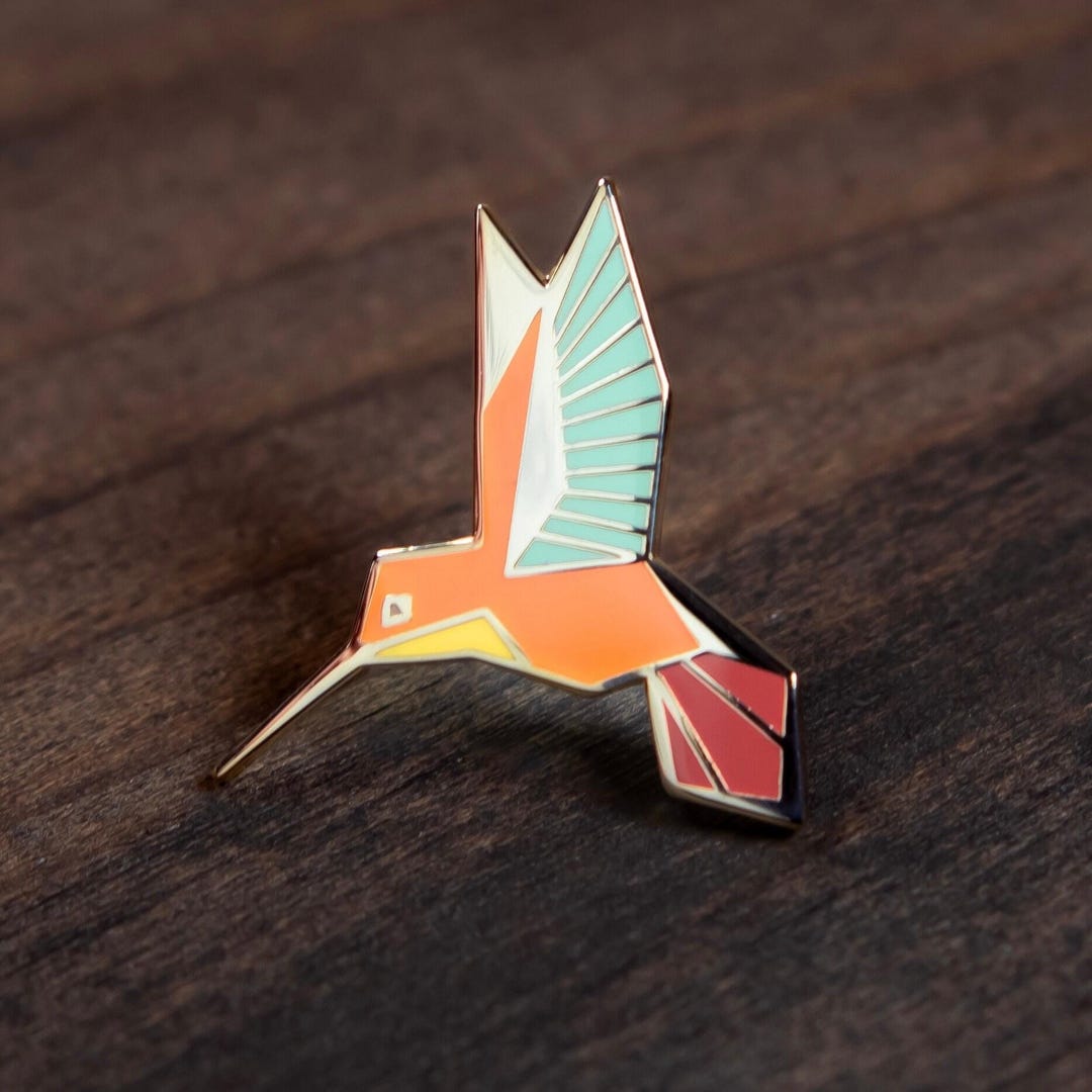 Rufous Hummingbird Enamel Pin • Enamel Bird Pins, Hummingbird Small ...