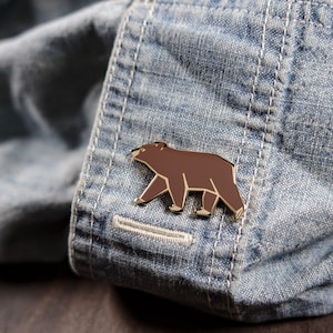 Brown Bear Enamel Pin • Hard Enamel, Brown Bear Pin, Animal Enamel Pin ...