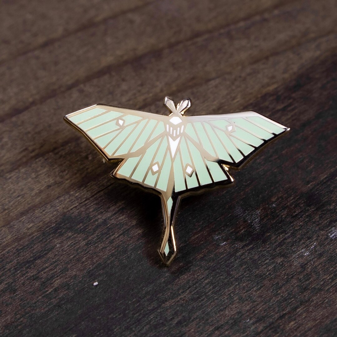 Luna Moth Enamel Pin • Luna Moon Insect Green Lapel Accessory Jewelry ...