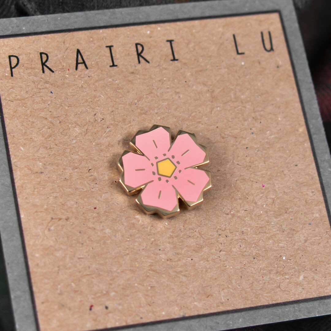 Wild Rose Enamel Pin • Wild Flower Pink Lapel Accessory Jewelry - Etsy