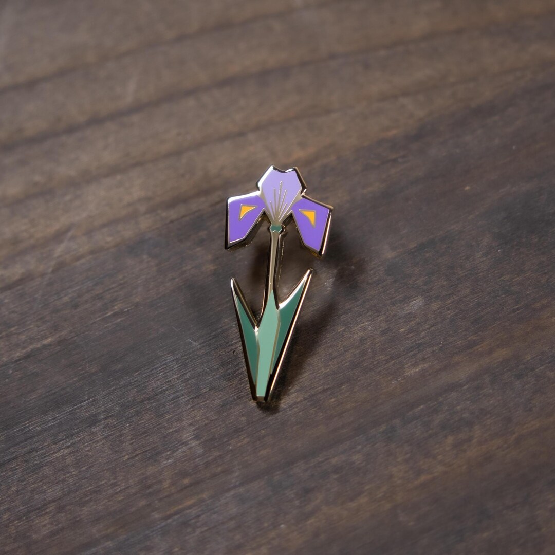 Iris Enamel Pin • Wild Flower Purple Iris, Lapel Accessory Jewelry - Etsy