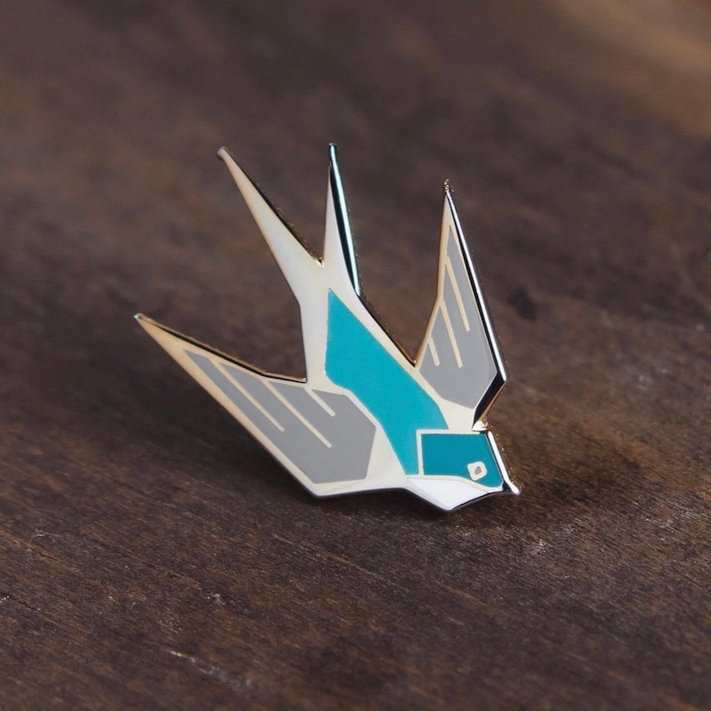 Blue Swallow Pin Brooch - Etsy