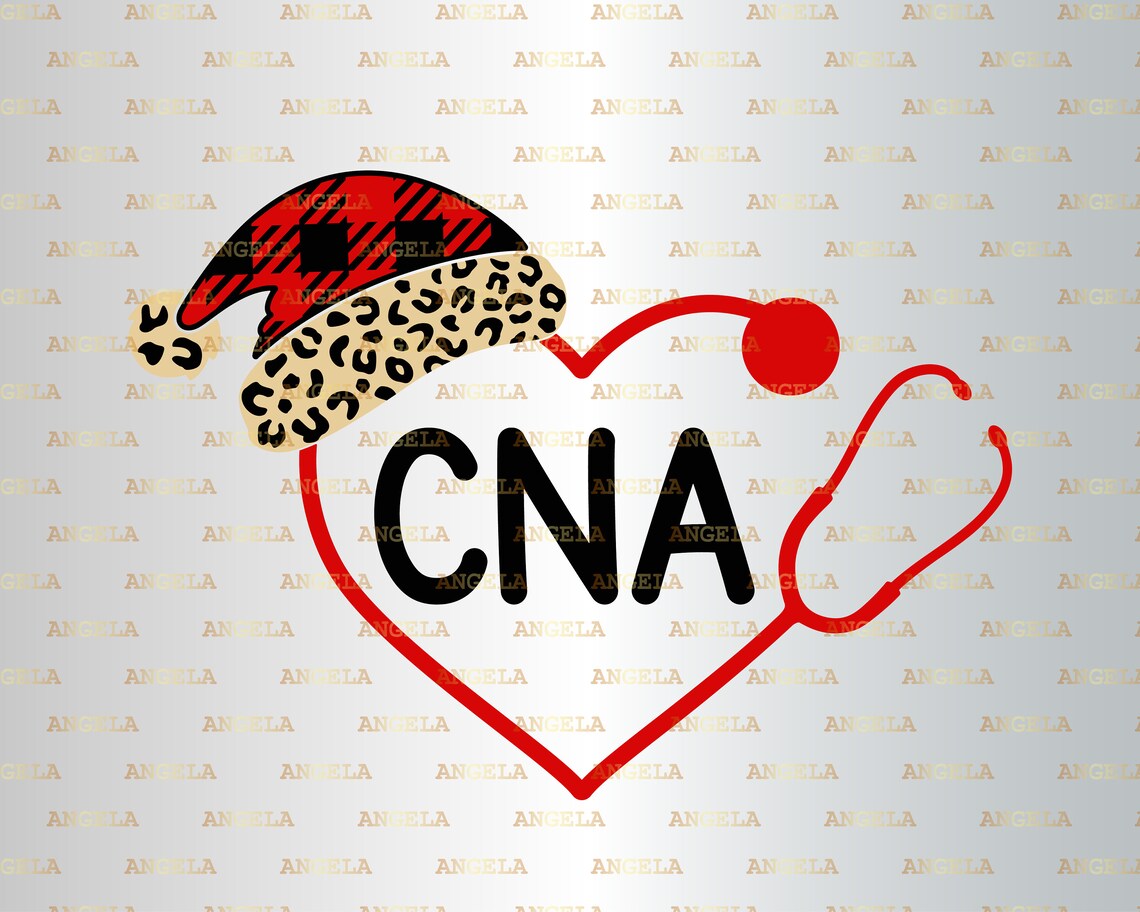 Cna Svg Christmas Svg Certified Nursing Assistant Leopard Etsy