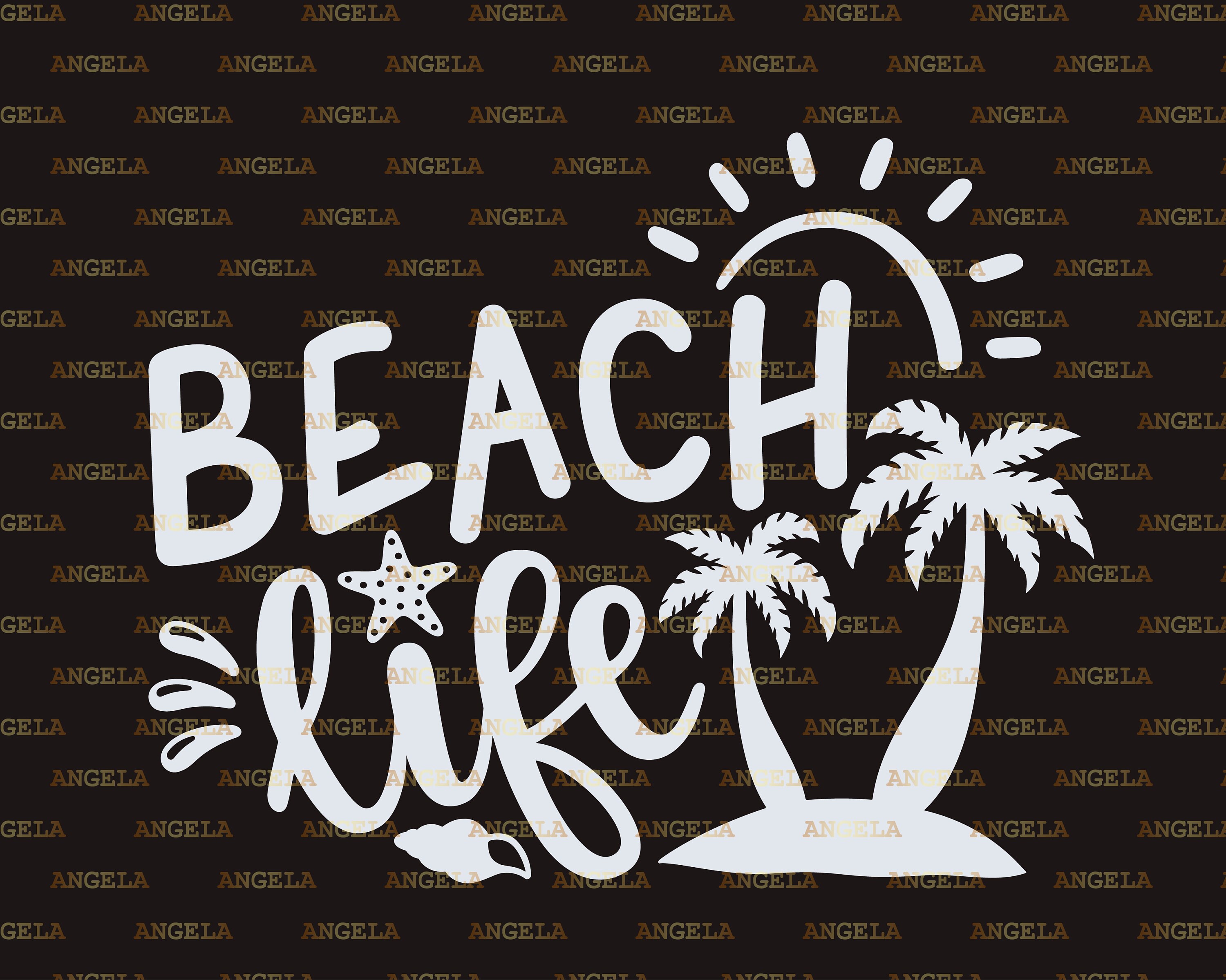 Beach Life SVG Summer Holidays Svg Sun Svg Palm tree decor | Etsy