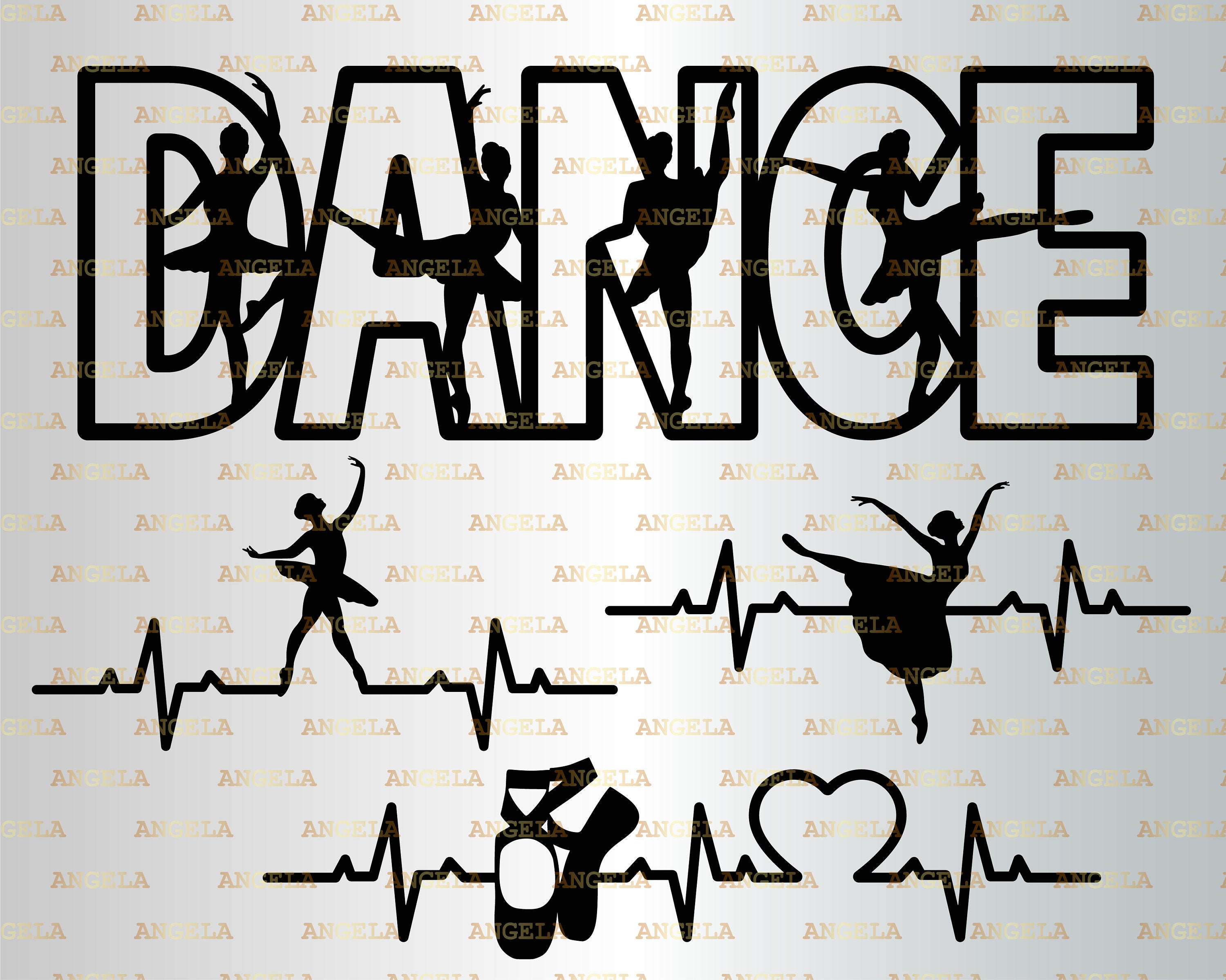 Vector Dxf Dancer Svg Dancer EKG Svg Clip Art Png Ballet EKG Svg ...