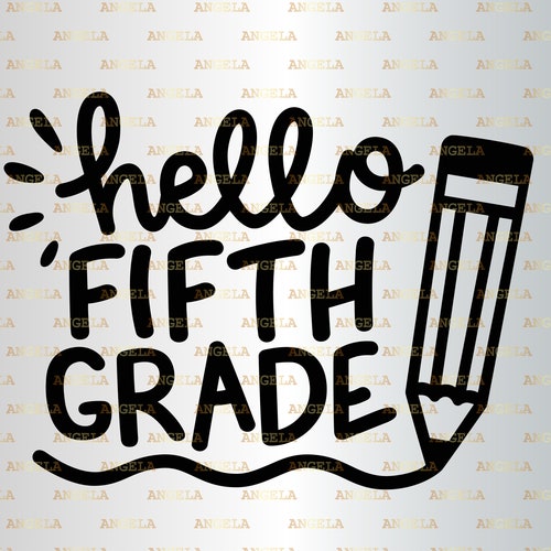 Back to School Hello 5th Grade SVG School Cut File School | Etsy