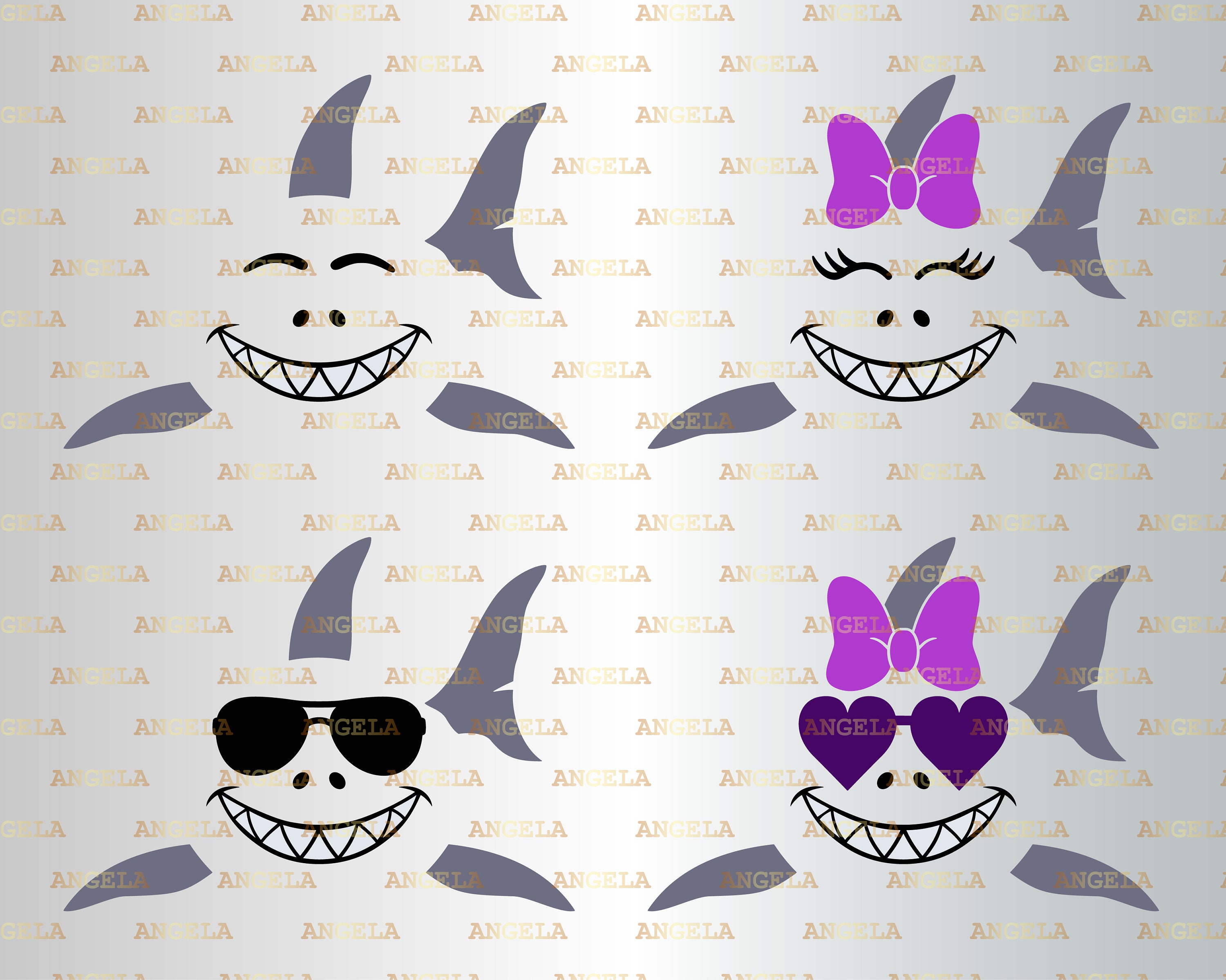 Shark SVG Baby Shark Svg Shark Face Bundle Svg Shark Fin | Etsy