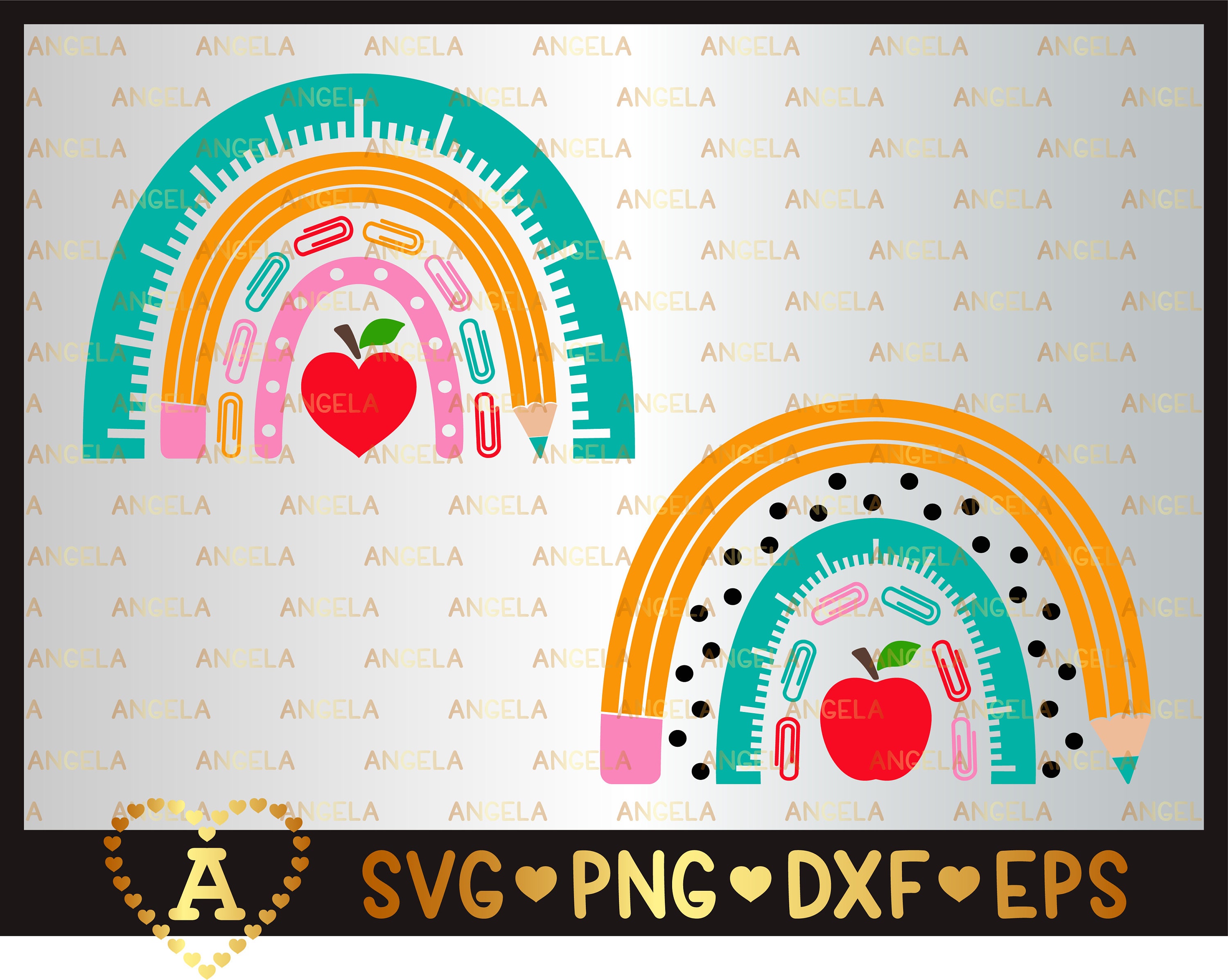 Rainbow Svg School Supply Rainbow Svg Back to school Svg | Etsy