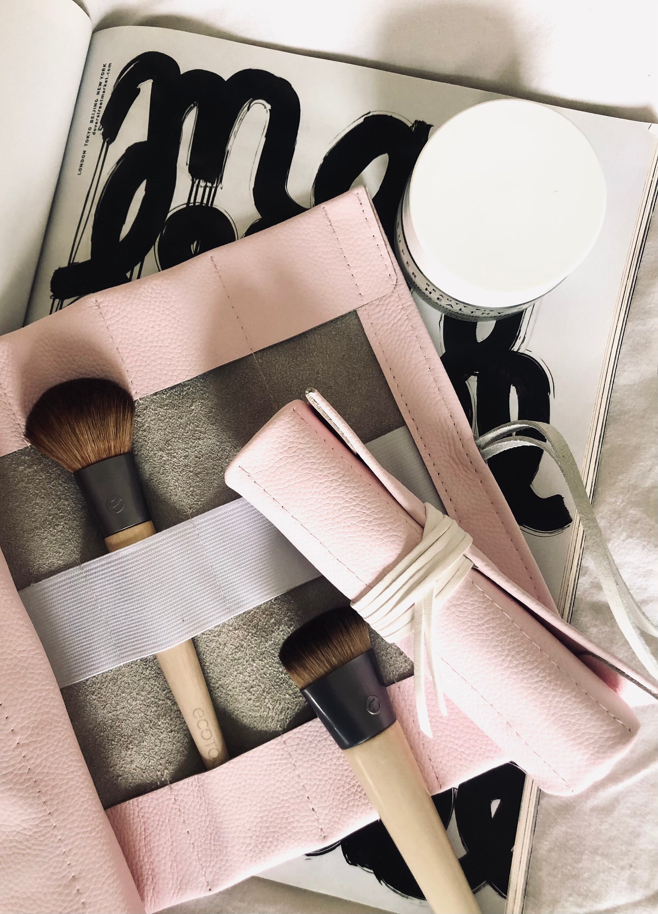 Travel Size / Kids Pretend Toy Makeup Case Set Handmade Real Leather ...