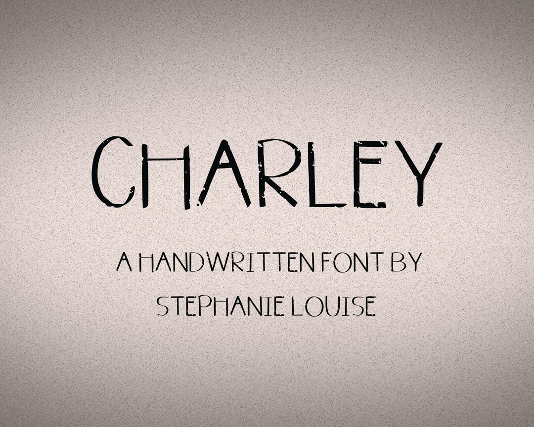 Charley- a Distressed, All Caps Handwritten Font - Etsy
