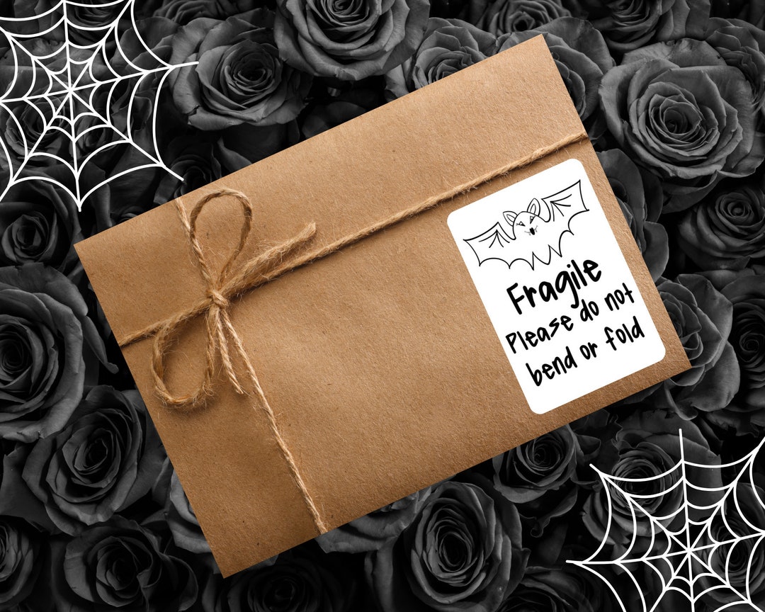 Printed Fragile Please Do Not Bend or Fold Thermal Halloween Label With ...