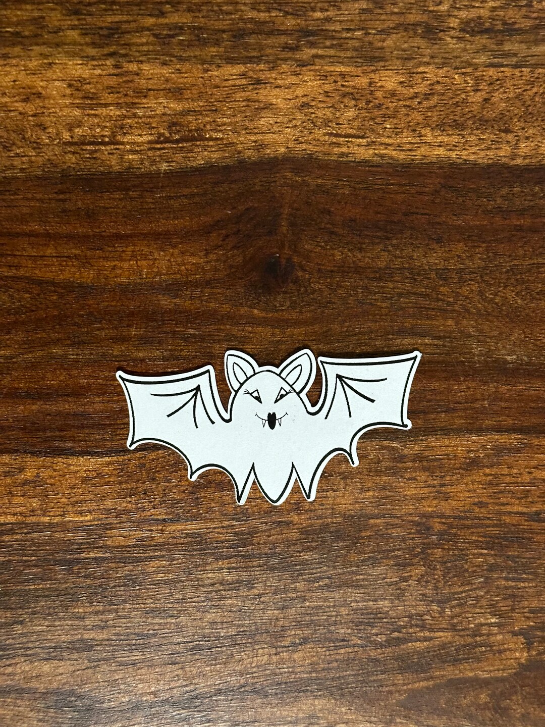 Hand Drawn Girly Bat Coloring Sticker-matte, Handmade - Etsy