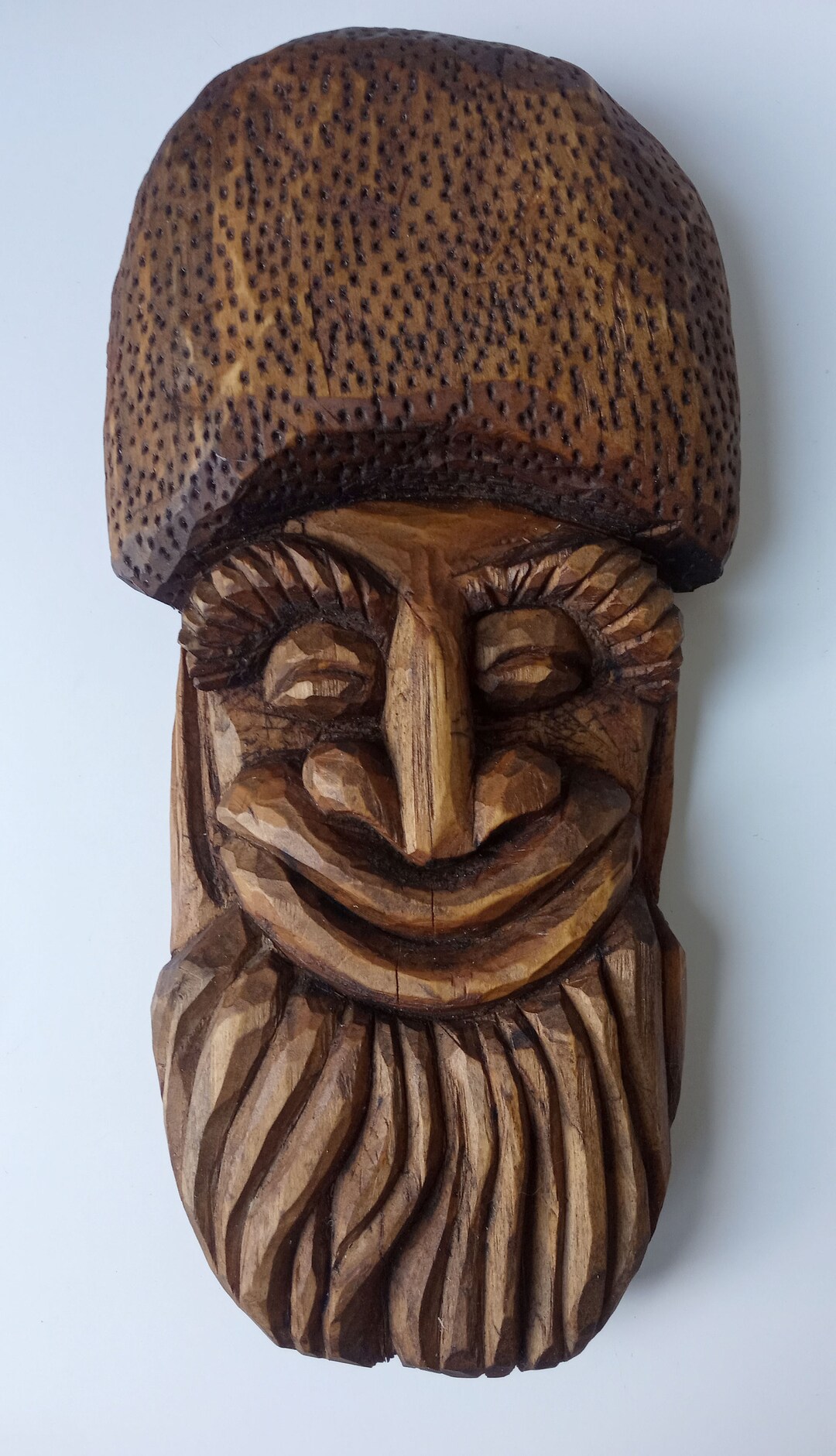 WOODEN RELIEF MASK Fakir Hand-carved Wall Decor Author's Sculpture - Etsy