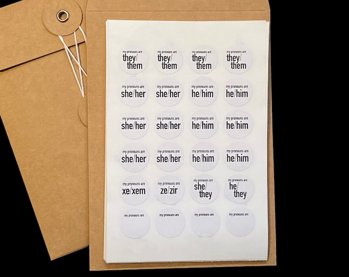 500 Small Round Pronoun Stickers for Conference Badges, Nametags, Etc ...