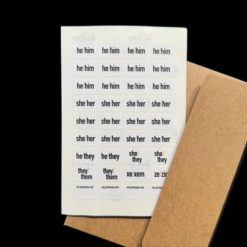 Pronoun Badge Name - Etsy