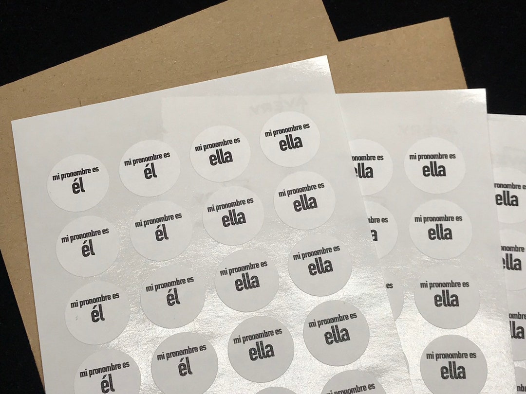 500 Small Round Spanish Pronoun Stickers for Conference Badges ...