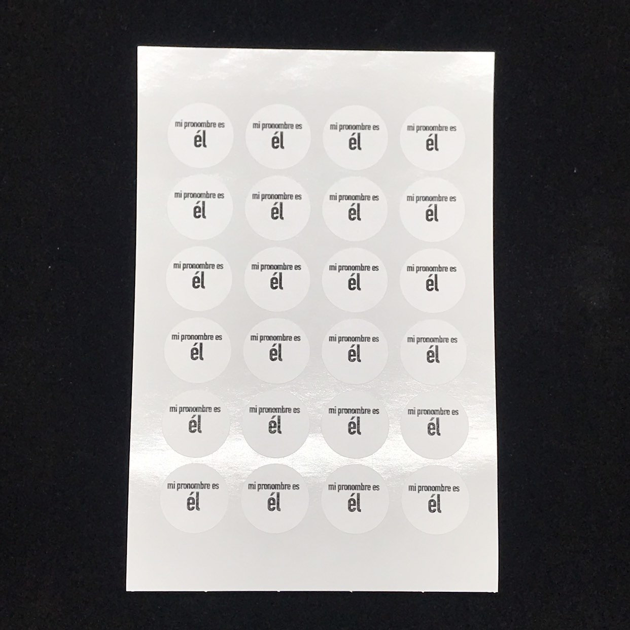 500 Small Round Spanish Pronoun Stickers for Conference Badges ...