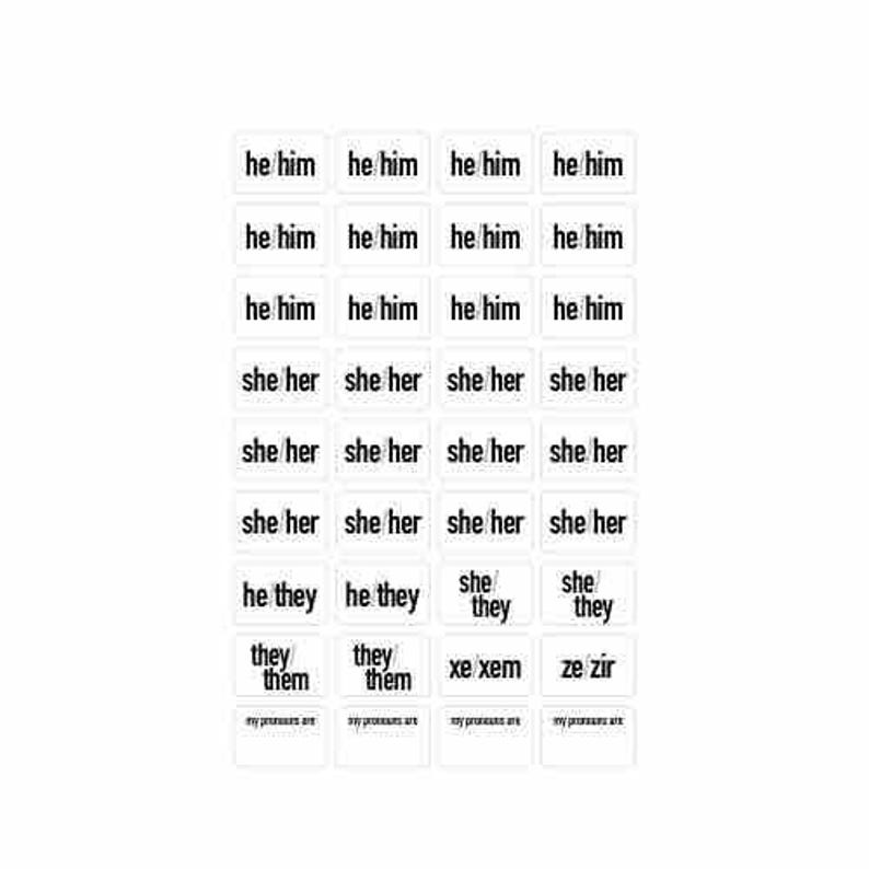 Tiny Pronoun Stickers for Name Tags, Conference Badges (504 Pc) - Etsy