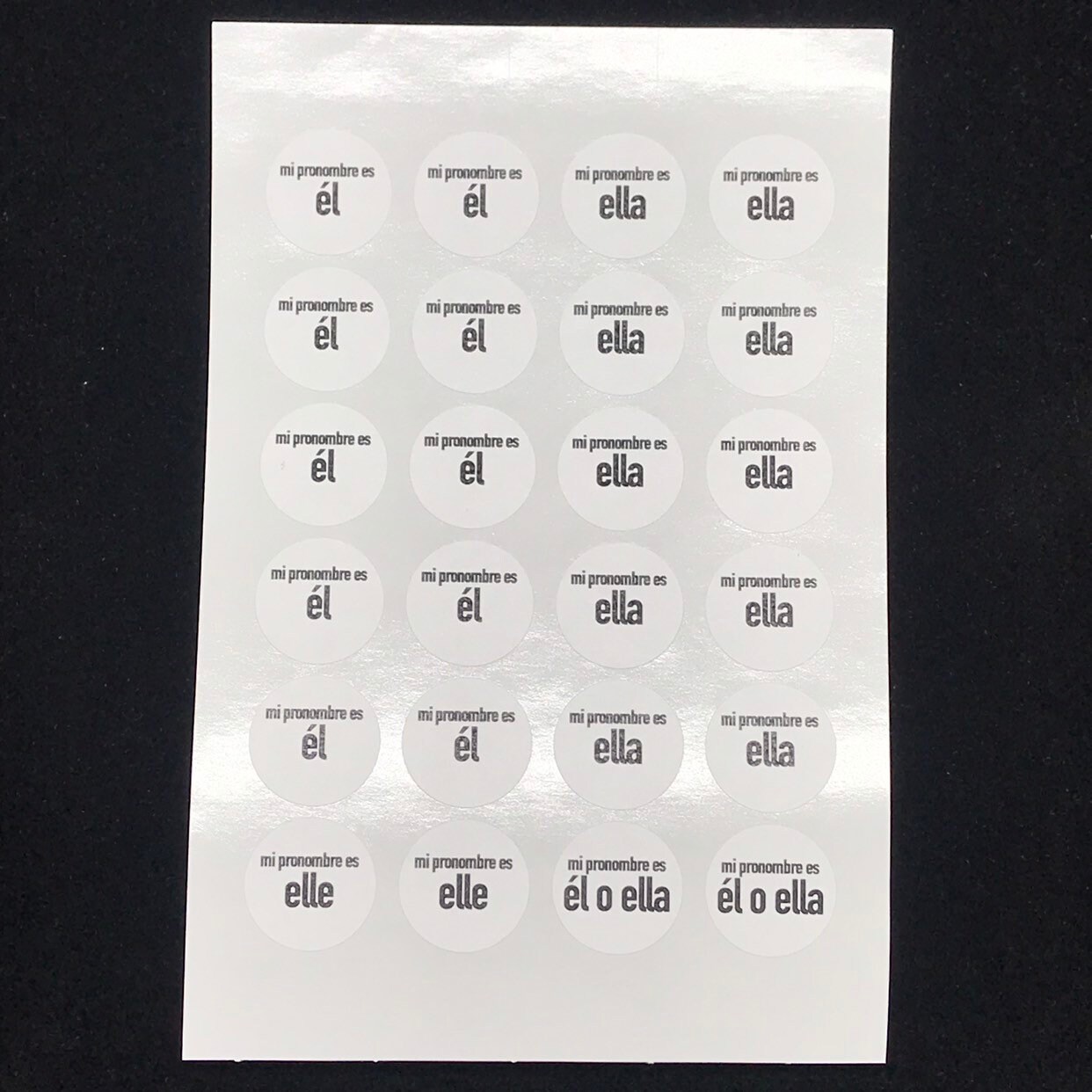 500 Small Round Spanish Pronoun Stickers for Conference Badges ...