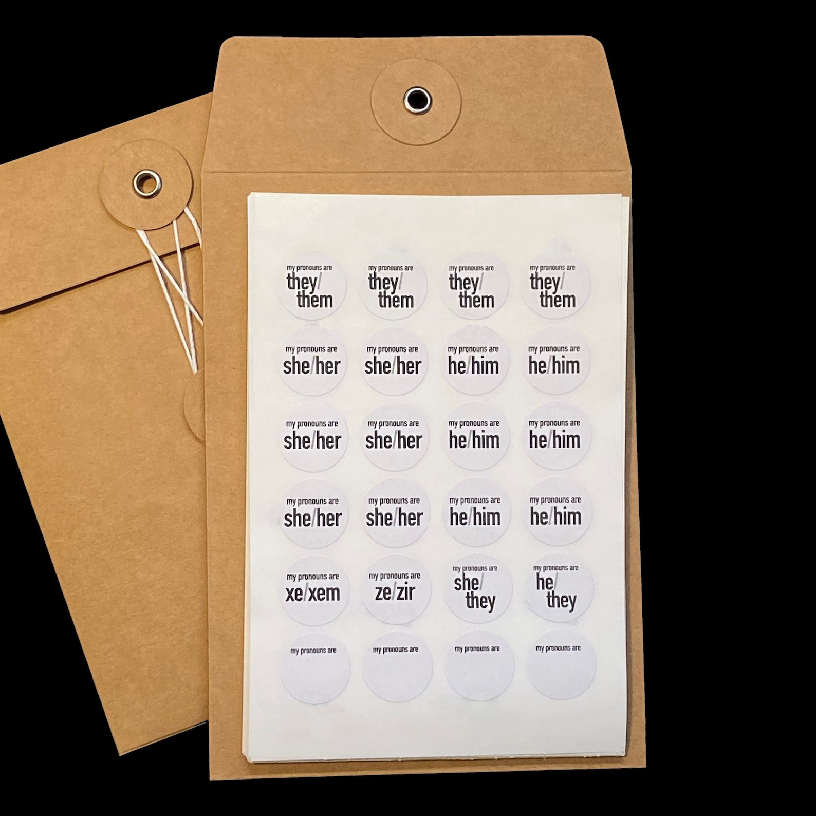 500 Small Round Pronoun Stickers for Conference Badges, Nametags, Etc ...