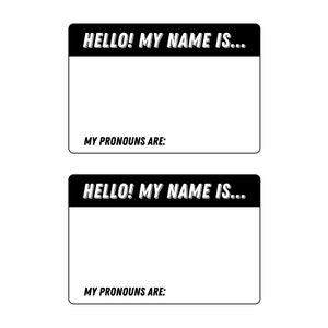 Blank Name Tags With Pronoun Prompts 50 Stickers Custom - Etsy