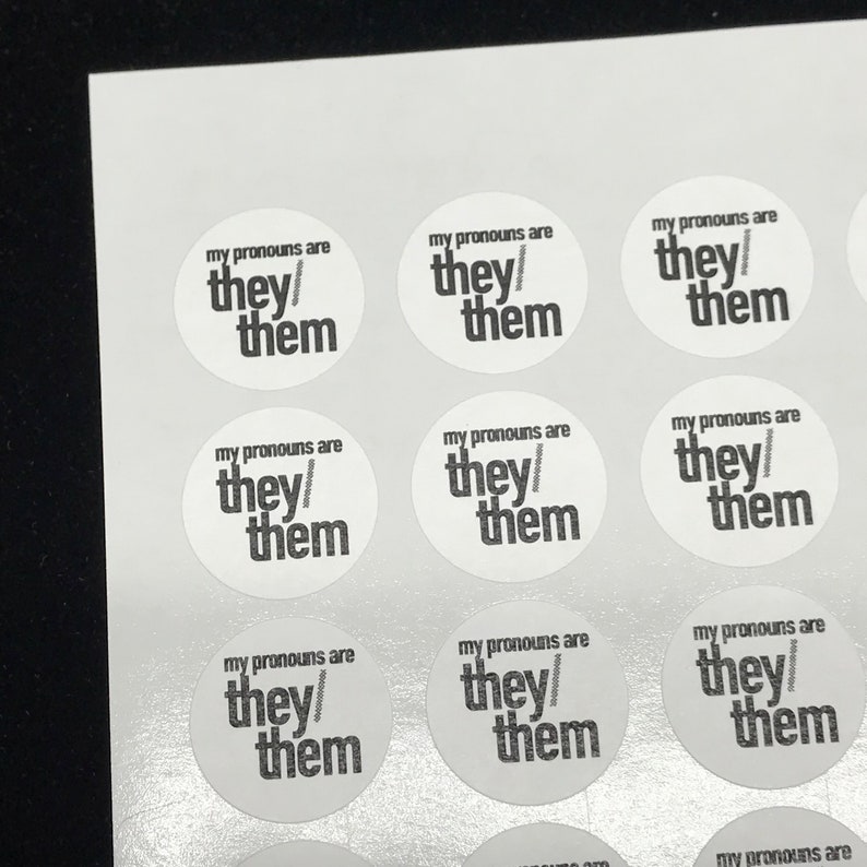 500 Small Round Pronoun Stickers for Conference Badges, Nametags, Etc ...