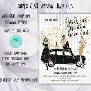 EDITABLE 'girls Weekend Retreat' - Girls Just Wanna Have Fun" Party ...