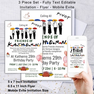 Friends Birthday Party Invitation: Editable Template (digital Download ...