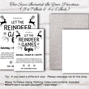 Editable Reindeer Games Christmas Party Invitation Instant Download ...