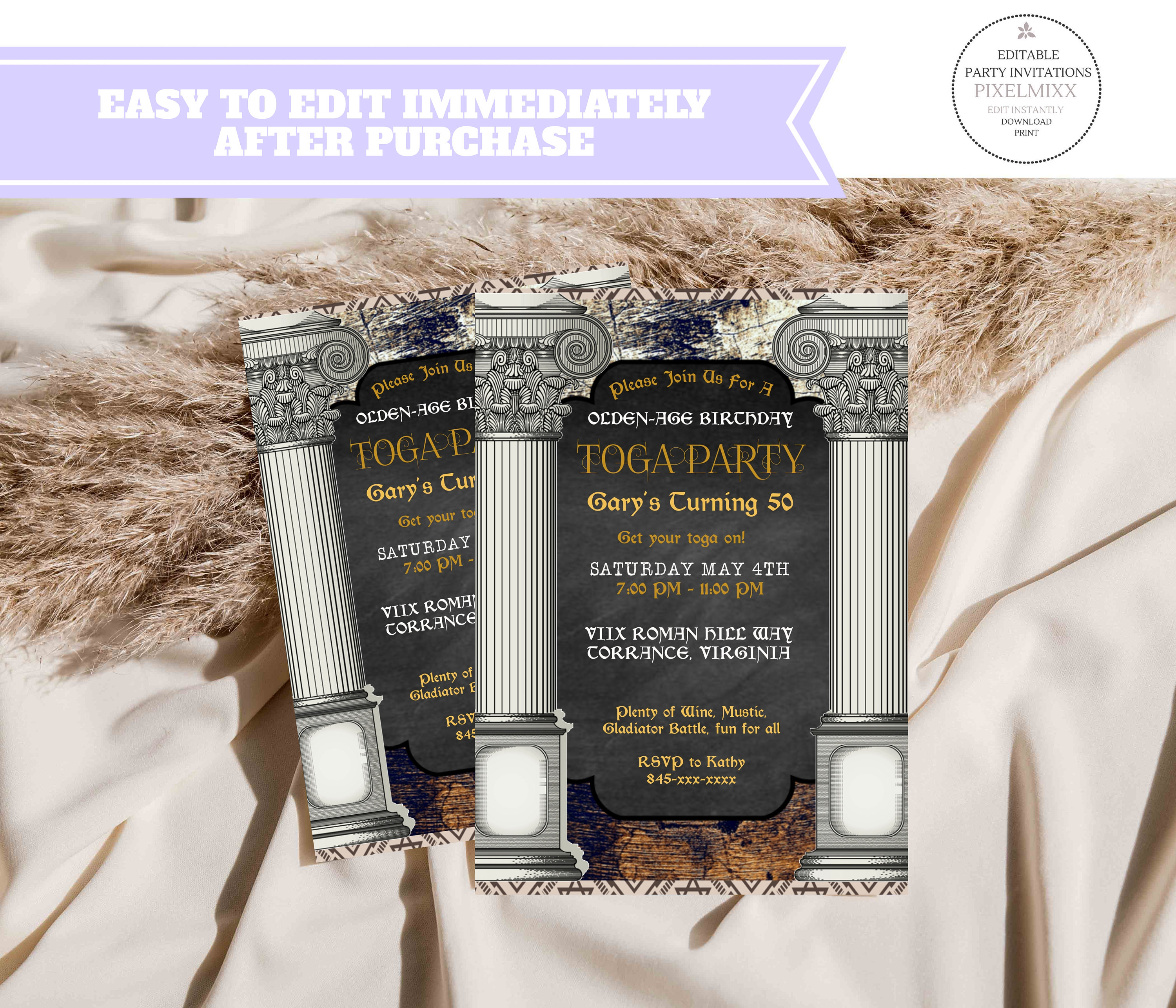 Toga Party Invitation