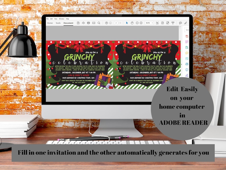 INSTANT DOWNLOAD Grinchy Christmas Party Invitation, Party Invites ...