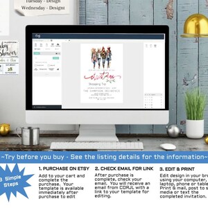 Editable Merry Little Girls-night-out Christmas Shopping Party ...