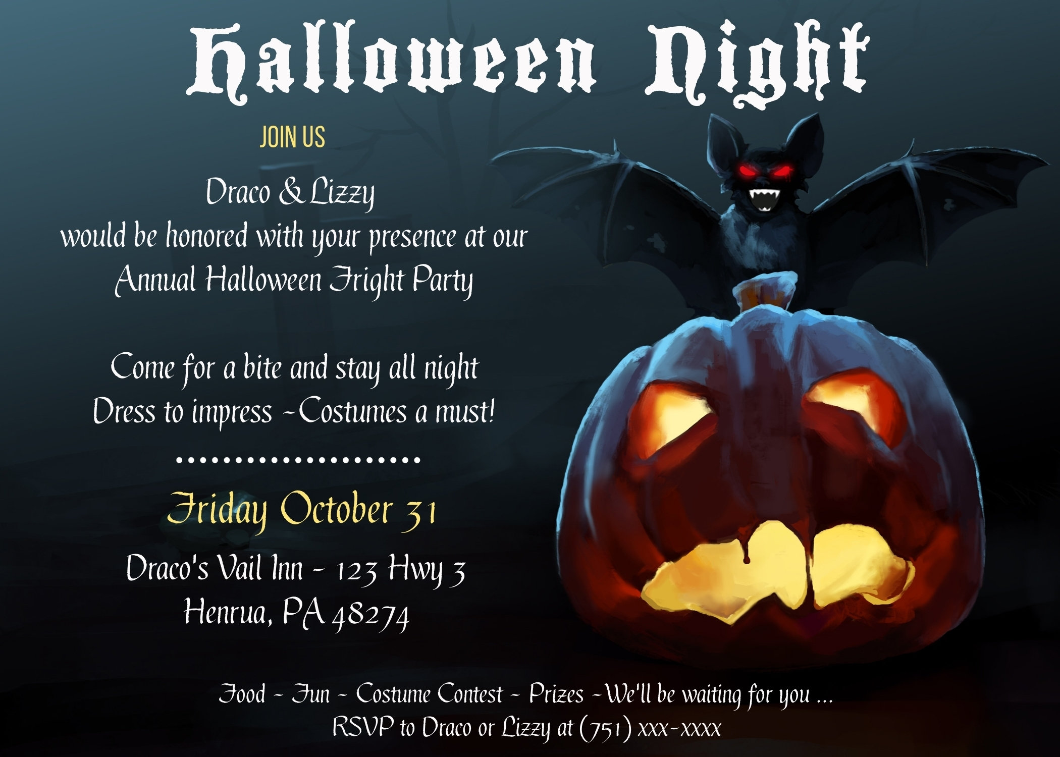 Printable Halloween Invitation Spooky Editable Halloween | Etsy