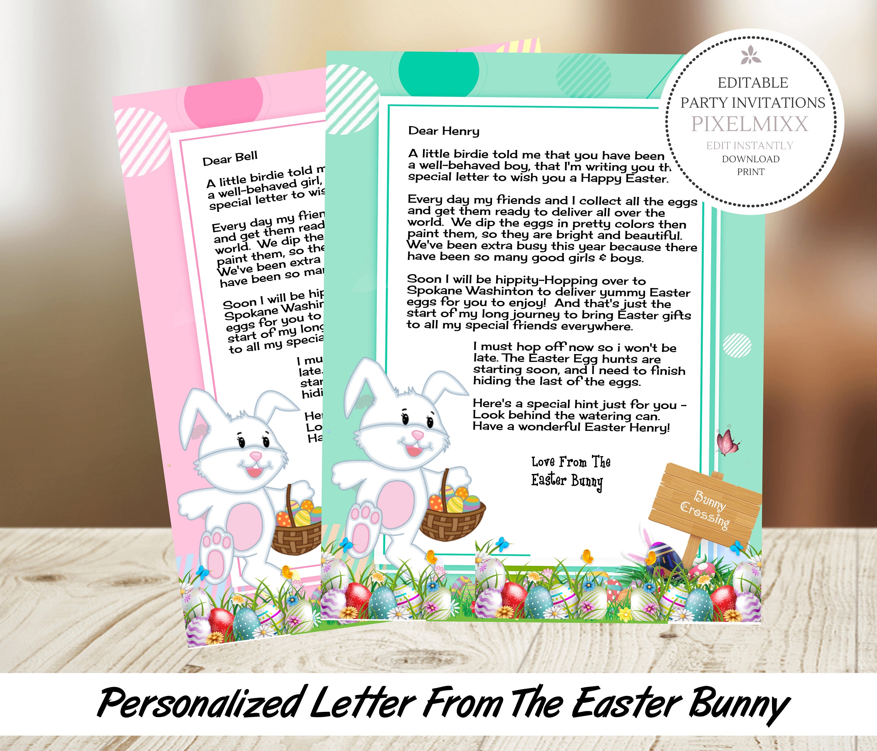 Easter Bunny Letters To Print