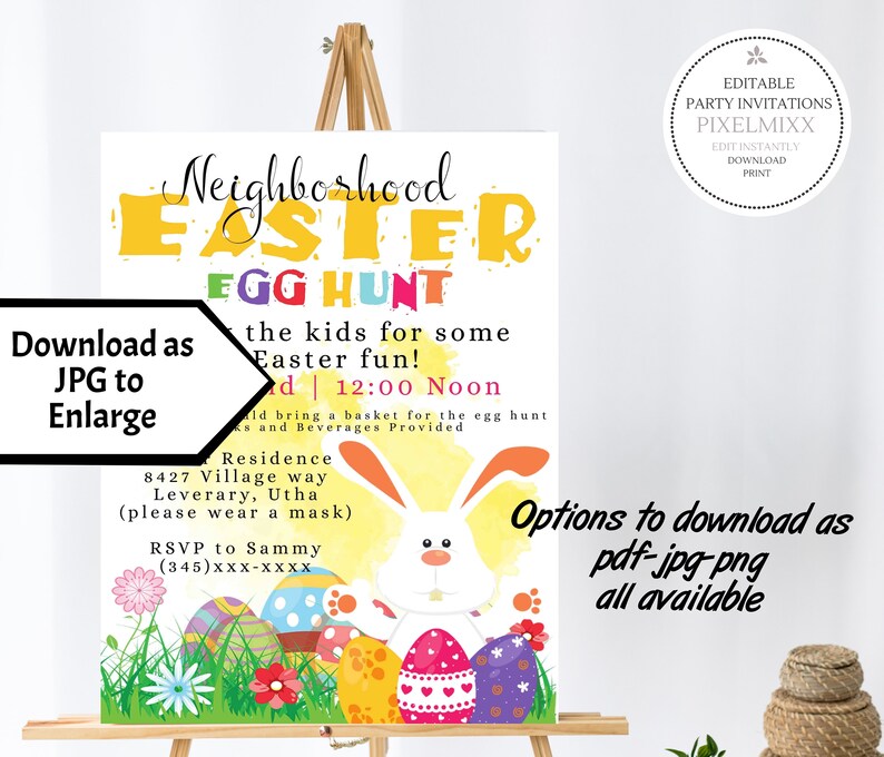 This Easter Flyer is Editable Instantly After Purchase, Neighborhood ...