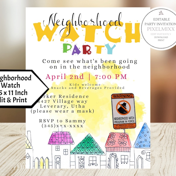Neighborhood Watch Flyer - Etsy