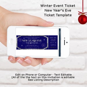 Editable New Year's Eve Ticket Template Event Invitation Ticket Works ...