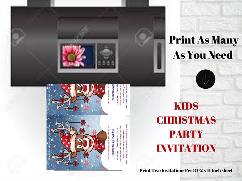 Kids Christmas Party Invitation Template Holiday Party | Etsy