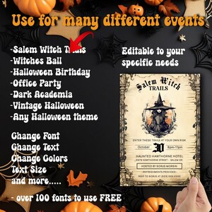 Vintage Halloween Invitation Dark Academia Halloween Party Template ...