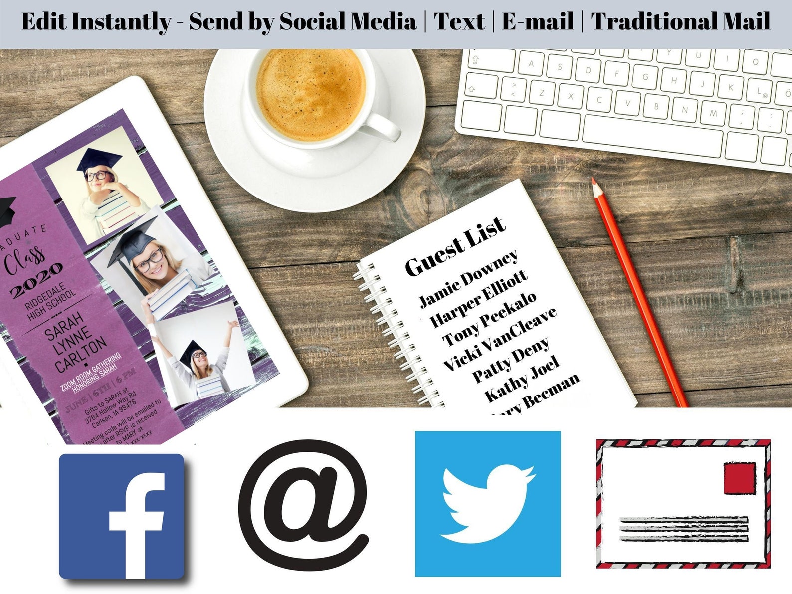 Virtual-graduation-invitation, Graduation Celebration Invite, Zoom ...