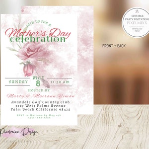 Floral Watercolor Mother's-day Invitation Card, Printable Brunch ...
