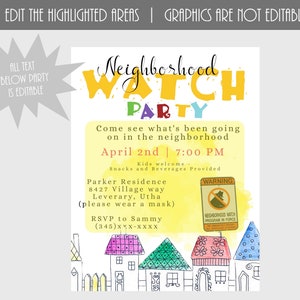 Neighborhood Watch Party Flyer, Edit This Neighborhood Watch Meeting ...
