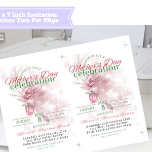 Floral Watercolor Mother's-day Invitation Card, Printable Brunch ...