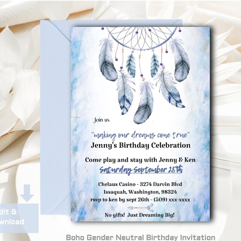 Feather Invitation - Etsy