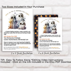 Editable Halloween Party Invitation, Kids Party Invite, Editable DIY ...