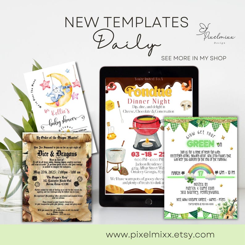 Editable Fantasy Game Night Invitation | Instant Download Tabletop ...