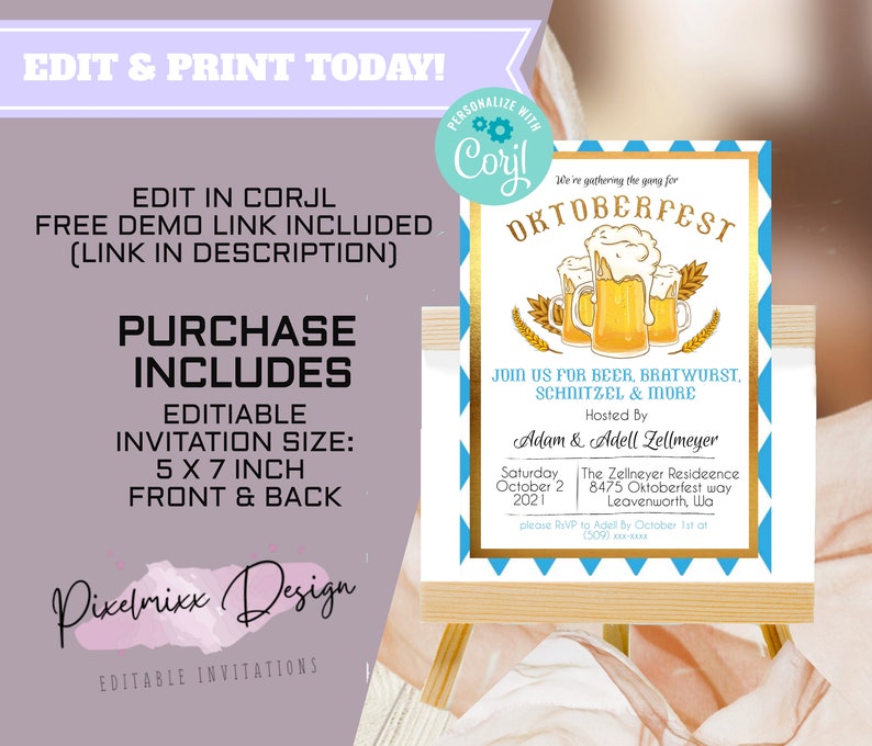 Oktoberfest Party Invitation German Party Celebration Invite - Etsy