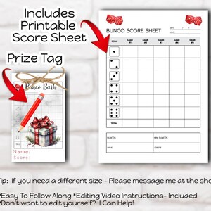 Printable Holiday Bunco Invitation Template Includes Bunco Score Sheet ...